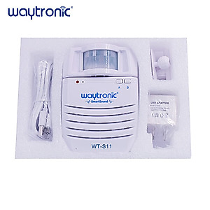 Waytronic PIR Infrared Motion Sensor Activated Sound Player Loudspeaker with Recordable Audio Alarm Motion Detector for Door Greeter Welcome Guests Entry Alert And Sales Advertising
