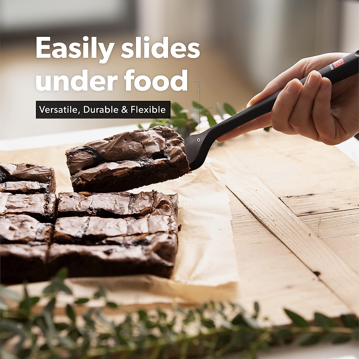 DI ORO 9-Piece Silicone Kitchen Utensil Set - 600°F Heat-Resistant Nonstick Flexible Seamless Silicone Turner Spatulas, Spoons, & Ladle - Nonstick Cookware Safe Tools for Baking & Cooking - BPA Free