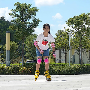 Youth/Kids Knee Pads Elbow Pads Wrist Guards Protective Gear Set for 3-15 Years Child Roller Skates, Skateboard, Cycling, Inline Skating, BMX Bike, Balance Bike, Scooter Riding and Other Outdoor Sports