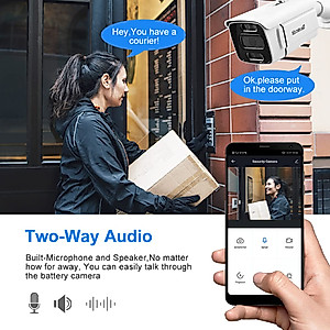 JideTech HD 5MP POE Camera Outdoor, 2592x1944P Bullet IP Security Camera with 2 Way Audio, Night Vision 65ft, Motion Detection, IP66 Waterproof, Support H.265+ Video Compression, 24/7 Recording