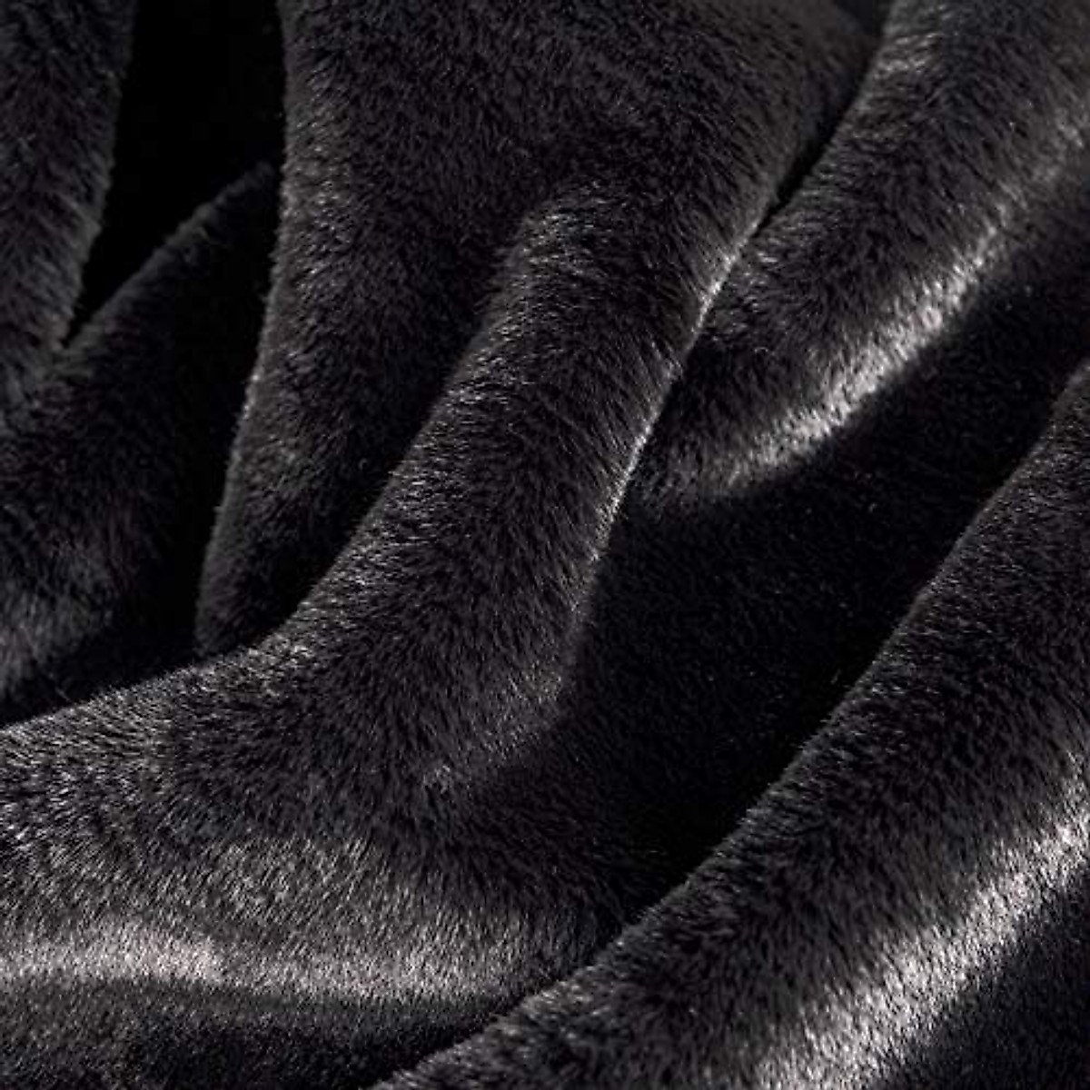 Sofila Faux Fur Throw Blanket Mink Plush Fleece, Super Soft Warm Cozy Fuzzy for Sofa Couch Bed Home Decorative Luxury Elegant, Black Panther, 50 x 60 Inches