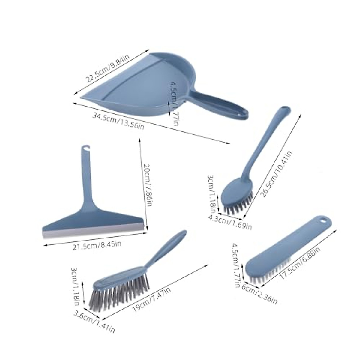 Anneome 1 Set Mini Broom Set Dust Pan Handheld Broom Crevice Cleaning Brush Hand Broom Brush Gaps Cleaning Brush Whisk Broom Small Handle Desk Brooms Small Brush and Dustpan Pp Blue