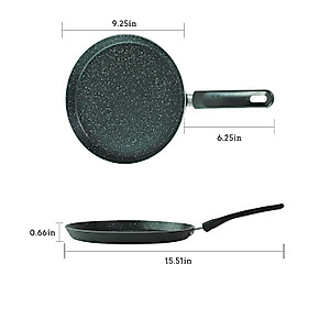 LECOOKING Nonstick Dosa Pan, Comal Para Tortillas, Non-Stick Pancake Griddle Compatible with Induction， also for Crepes.9.5 inch