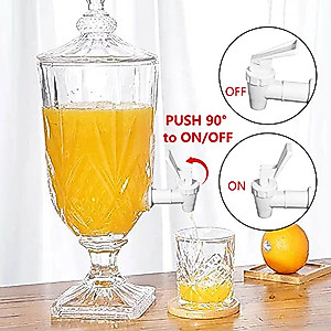 Lanzeuta 2 Sets BPA-Free Replacement Cooler Faucet, White Water Dispenser Tap Set, Reusable Plastic Spigot Spout Water Beverage Lever Pour Dispenser Valve Water Crock Tap