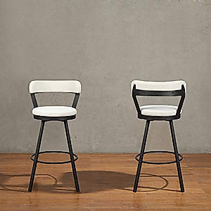 Homelegance Appert Swivel Pub Height Chair (Set of 2), 30 in SH, White