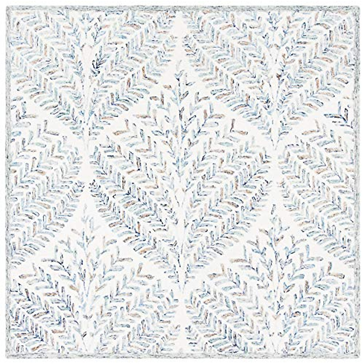 Safavieh Capri Collection 3' Square Ivory/Blue CPR208A Handmade Premium Wool Area Rug
