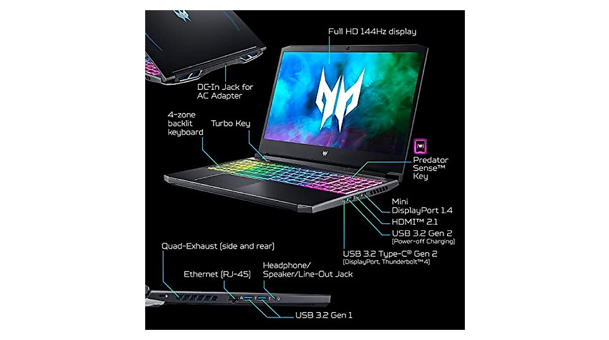 Acer Predator Helios 2022 Gaming Laptop - 15.6" FHD 144Hz & RTX 3060