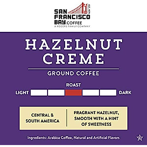 San Francisco Bay Ground Coffee - Hazelnut Crème (28oz Bag), Flavored, Medium Roast