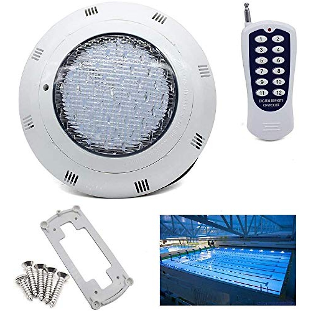 TBVECHI Pool Light 12V 36W Submersible Led Pool Light 7 Colors Changing Underwater RGB LED Pool Light IP68 Waterproof with Remote for Inground Swimming Pool Light