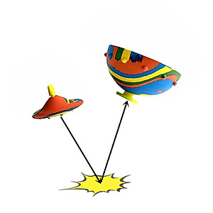 AMAKO Bouncing Bowl Creative Outdoor Sports Children's Decompression Toys Rubber Rotating Bouncing Bowl, HipHopJumps Half Bouncing Ball