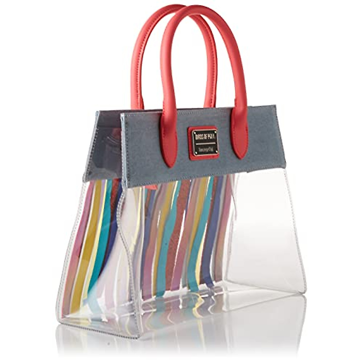 Loungefly x Birds of Prey Harley Quinn Caution Tape Fringe Crossbody Bag (One Size, Clear/Multi)