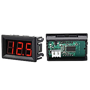 Digital Voltmeter, 3 Wire LED Panel Digital Display Voltage Meter with Reverse Protection DC 0-100V Red Blue Green Yellow(Red)