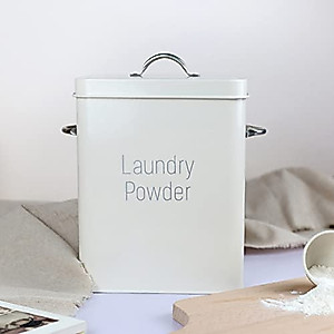 Cabilock Laundry Organizer Box Farmhouse Laundry Powder metal laundry powder container laundry powder bin laundry detergent container Container Metal Laundry Pet Food Container