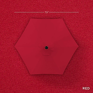 Best Choice Products 7.5ft Heavy-Duty Round Outdoor Market Table Patio Umbrella w/Steel Pole, Push Button Tilt, Easy Crank Lift - Red