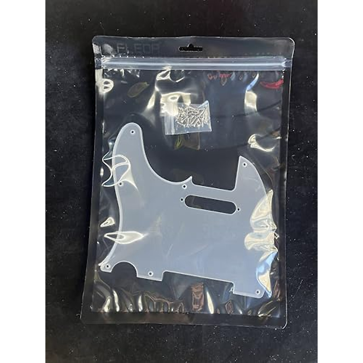 FLEOR 8 Hole TL Pickguard Scratch Plate with Pickguard Screws Set Fit USA/MX Standard TL Style Pickguard Replacement, 1Ply Transparent