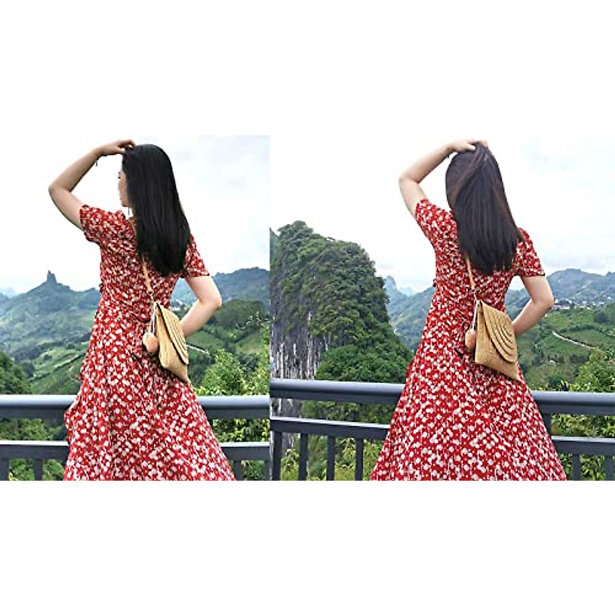 Dailyacc Straw Shoulder Bag For Women Woven Purse Summer Beach Envelope Clutch Straws Wallet