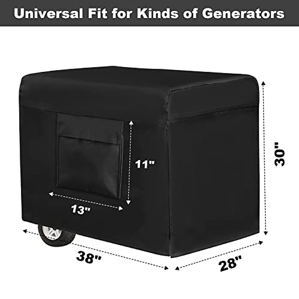 COVERVIN Generator Cover 600D Outdoor Waterproof Oxford Generator Cover Universal All-Weather Outdoor Protection Fits 38"Lx28"Wx30"H