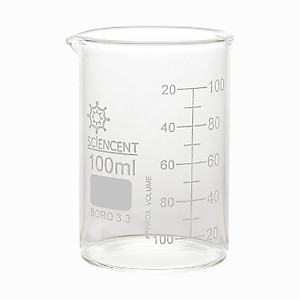 SCIENCENT Glass Beaker 50ml, 100ml, 250ml (Set of 3)
