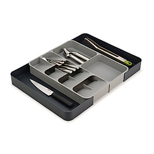 Joseph Joseph DrawerStore Kitchen Drawer Organizer Tray for Cutlery Utensils and Gadgets, Expandable, Gray