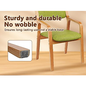 CLATINA Green Wood Mid Century Accent Chair, Fabric Armchair Side Chair with Comfort Seat Backrest for Dining Living Room Bedroom Reading Room Balcony(2P)