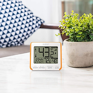 La Crosse Technology 308-179OR Wireless Temperature Humidity Station with Trends & Alerts, Orange/White