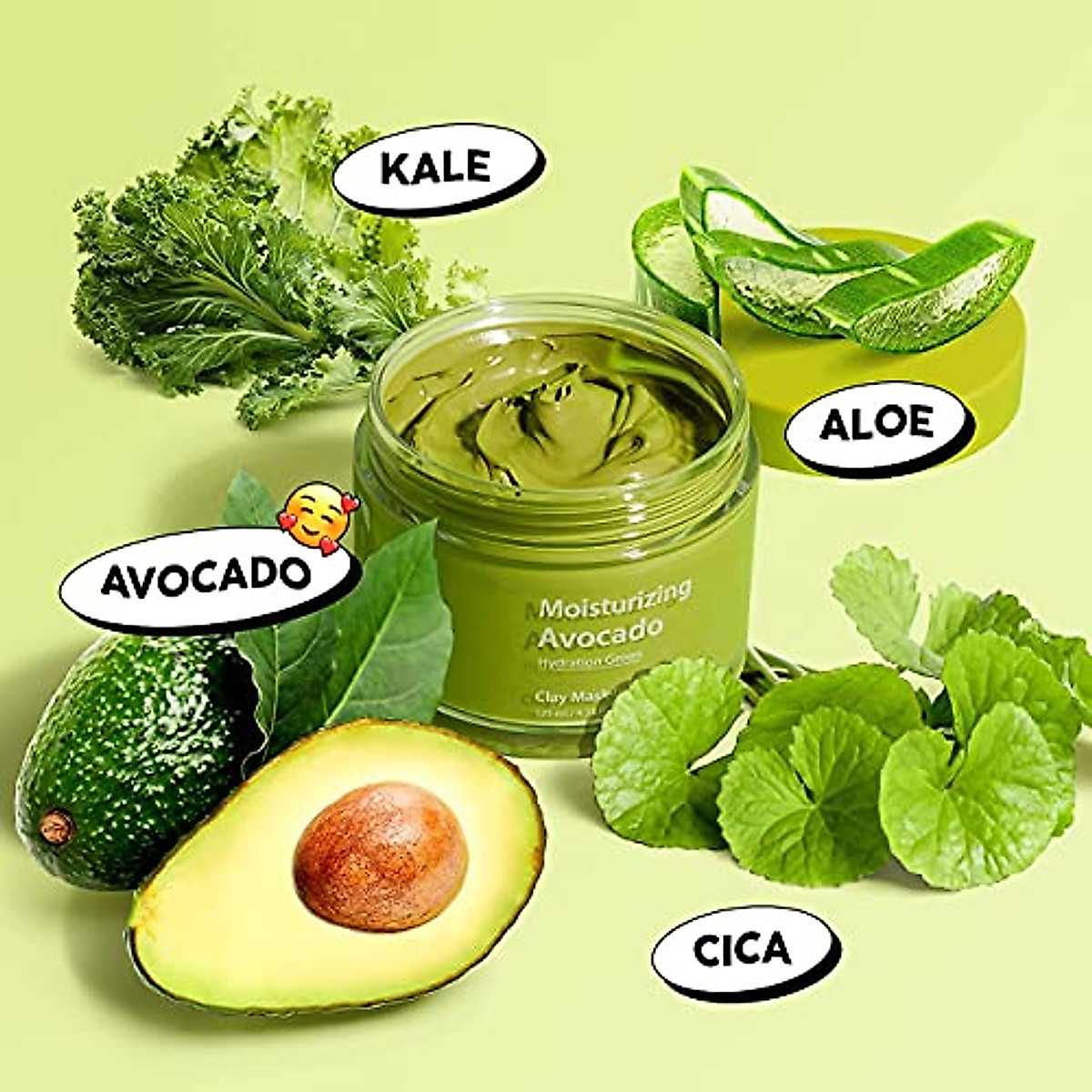 GLAM UP - Sheet mask Facial Sheet Mask 12 Combo (Pack of 12) & Moisturizing Avocado Clay Mask - Face Masks Skincare, Hydrating Face Masks, Moisturizing, Brightening and Soothing, Beauty