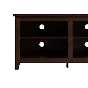 Walker Edison Wren Classic Brown TV Media Console Entertainment Center for 80 Inch Television with Storage Cubby, 70 Inch
