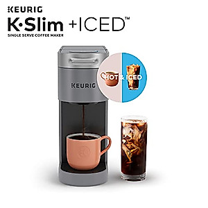 Keurig K-Slim + ICED Single Serve Coffee Maker, Brews 8 to 12oz. Cups, Gray