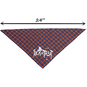 Halloween Bandana for Dogs Set of 2, Triangle Reversible Pet Scarf for Small Medium Large Dogs