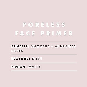 e.l.f, Poreless Face Primer - Large, Silky, Skin-Perfecting, Lightweight, Long Lasting, Absorbs Quickly, Smooths, Preps, Creates Flawless Base, Infused with Tea Tree and Vitamins A & E, 1.01 Fl Oz