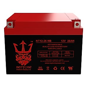 Neptune Brand NT12260 12V 26Ah Replacement Battery for Power-Sonic 12V 26AH PS-12260 PS-12260NB