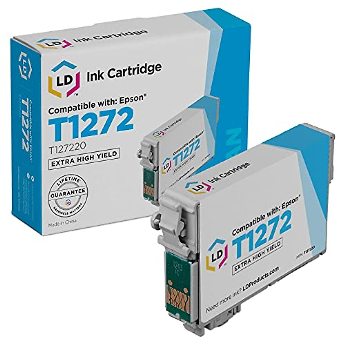 LD Products Compatible Ink Cartridge Replacement for Epson 127 T127220 Extra High Yield (Cyan)
