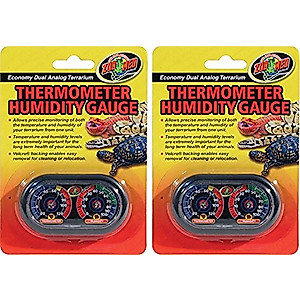 Zoo Med (2 Pack) Economy Analog Dual Thermometer and Humidity Gauge