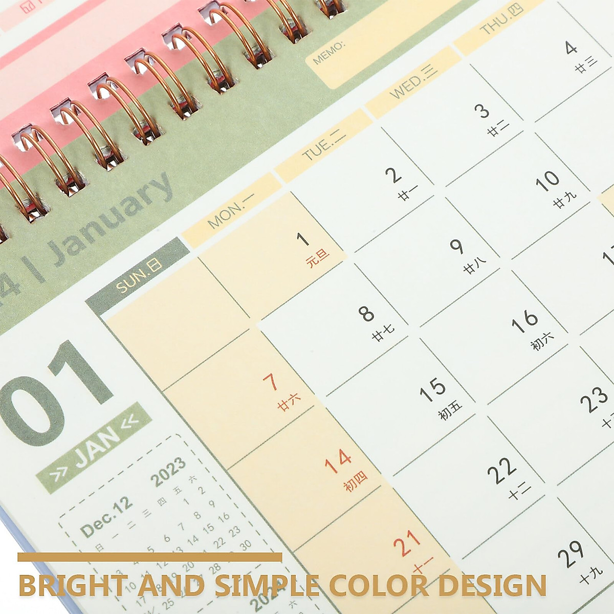 STOBOK 2024 Desk Calendar Tabletop Decor Work Desk Decor Desktop Decor Desk Calendars Office Desk Decorations Desk Pad Calendar Mini Desk Calendar Purple Notebook Bronzing Paper Student