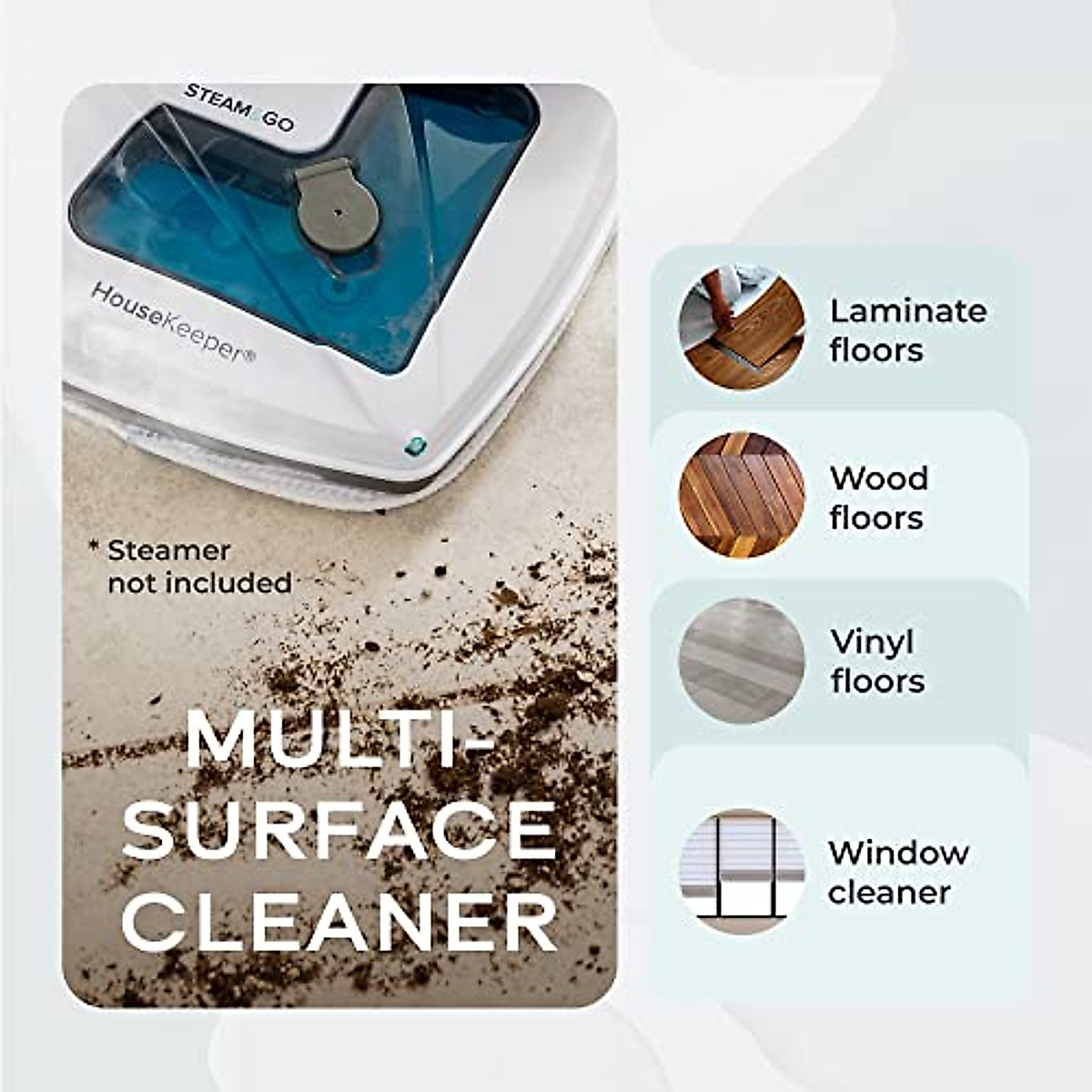 Steam & Go Floor Cleaners for Tile and Wood Floors, All Purpose Cleaner Mopping Solution, Use As Floor Cleaner, Wall Cleaner, and Tile Cleaner, Household Cleaning Supplies, Rainforest Scent, 12oz