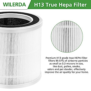 2 Pack True HEPA Replacement Filters ONLY Compatible with Proton Pure Air Purifier, 3-Step Filtration System, H13 True HEPA Filter, NOT for Any Other Models