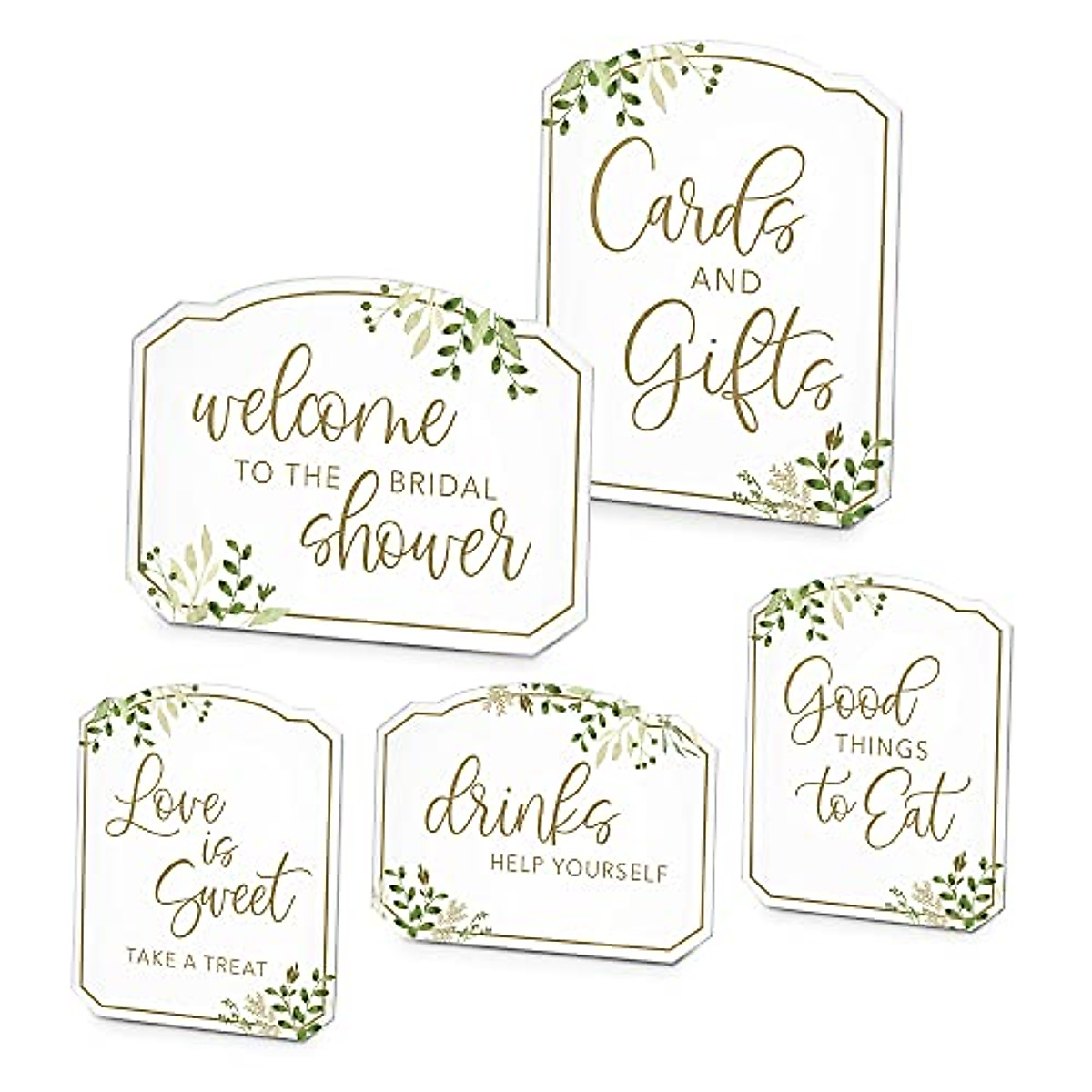 Lillian Rose Botanical Greenery Bridal Shower Sign Set, One Size, Multi