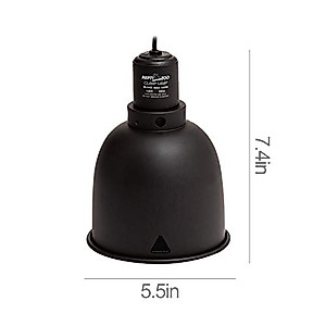 REPTI ZOO Reptile Light Fixture 2 Packs 5.5 Inch Deep Dome Lamp Cap Lamp Fixture Optical Reflection Cover for Reptile Glass Terrariums