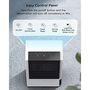 Dehumidifier for Basement with Drain Hose, EasyAcc 2024 Newly [ Rotary 10X Fast Dehumidification/1500 Sq. Ft/Timer/3000ml Per Day] 2 Modes Quiet Portable Dehumidifier for Bedroom Bathroom Large Room