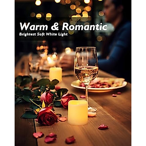 Homemory Flickering Flameless Votive Candles, 12PCS Battery Operated LED Votive Tealight Candles, Realistic Electricn Fake Candle for Easter, Wedding, Table (Battery Included)