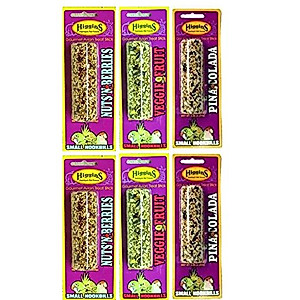 Higgins Gourmet Avian Treat Sticks 3 Flavor 6 Stick Variety Bundle: (2) Veggie Fruit Sticks, (2) Nuts 'N Berries Sticks, and (2) Pina Colada Sticks, 2.26 Oz. Ea.