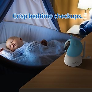 KAWA 720P Add-on Baby Camera, Compatible with S6 only, Video Baby Monitor with Camera and Audio, No WiFi, Loop Recording, 110° Wide Angle, 1000ft Range, 2X Zoom, 2-Way Audio S6-C (Monitor Not Include)