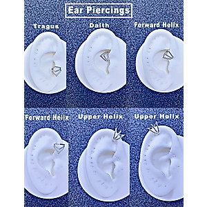 16G 8mm Silver Nose Rings Lip Septum Clicker Triple Open Stack Conch Daith Piercing Jewelry Teardrop Cartilage Earring Hoop 316L Surgical Steel Conch Daith Helix Rook Lobe Earring Teardrop Earring