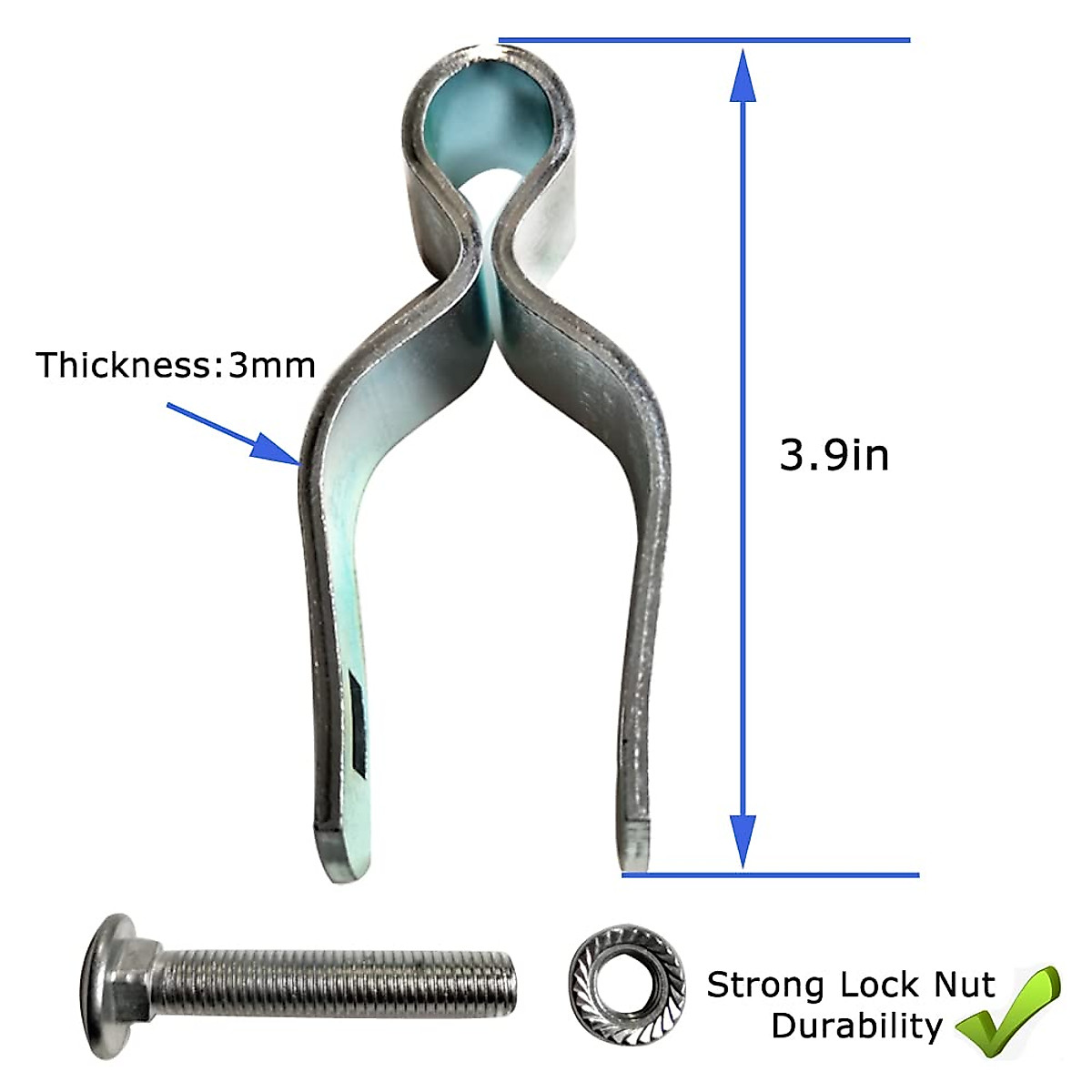 4 Pack 1-3/8inch Chain Link Fence Frame Gate Post Hinge/Galvanized Steel Zinc Plated Pipe Gate Hinge, Nut/Bolt Included