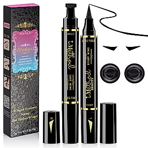 iMethod Eyeliner Stamp - 2 Pens Winged Eyeliner Stamp, for All Eye Shapes, Winged Eyeliner Stamp, Perfect Wing Cat Eye Liner, Waterproof & Smudge-proof, 10 mm