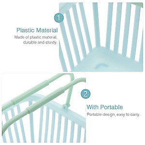 Gadpiparty 3pcs Small Plastic Shopping Baskets Kids Grocery Baskets with Handles Tiny Organizer Container Bin for Eggs Fruits Veggies Snacks Sky-blue