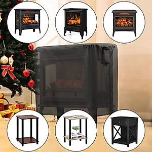 TwoPone Electric Fireplace Cover, Rectangular Portable Fireplace Dust Cover, Electric Wood Stove Waterproof Cover, Electric Fireplace Accessories Indoor & Outdoor - 25.2''L x 14''W x 24''H