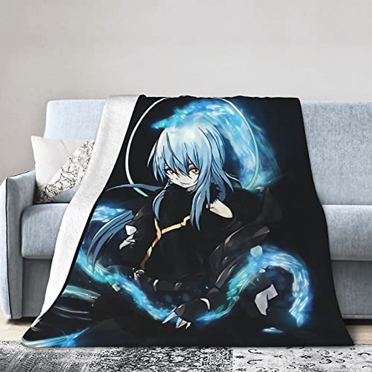 Anime That Time I Got Reincarnated as a Slime Blanket Ultra Soft Flannel Throw Blanket for Bedroom Livingroom Air Conditioning Blanket 50"x40" Inch