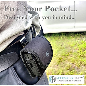 AH Premium 360 Rotating Military Grade Men Phone Belt Construction Holster Pouch, for Samsung Flip 4 5G, Z Flip 3 Holster, Mot Razr 5G