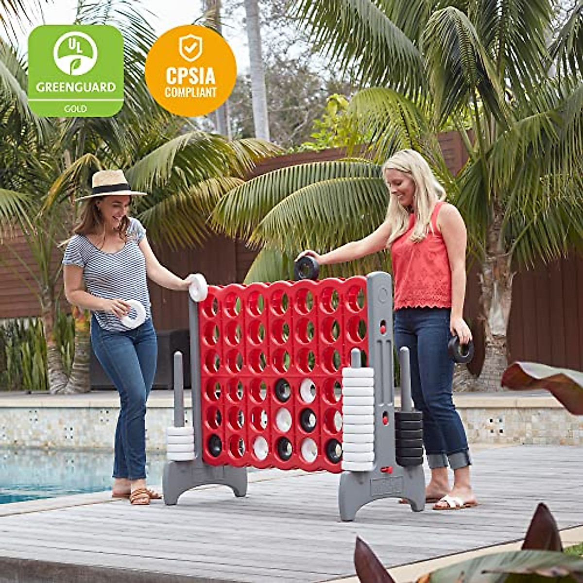 ECR4Kids Jumbo 4-To-Score, Giant Game, Red/Grey